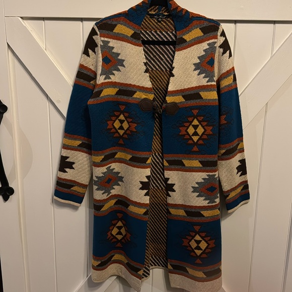 Anne French | Sweaters | Anne French Size M Western Aztec Sweater ...